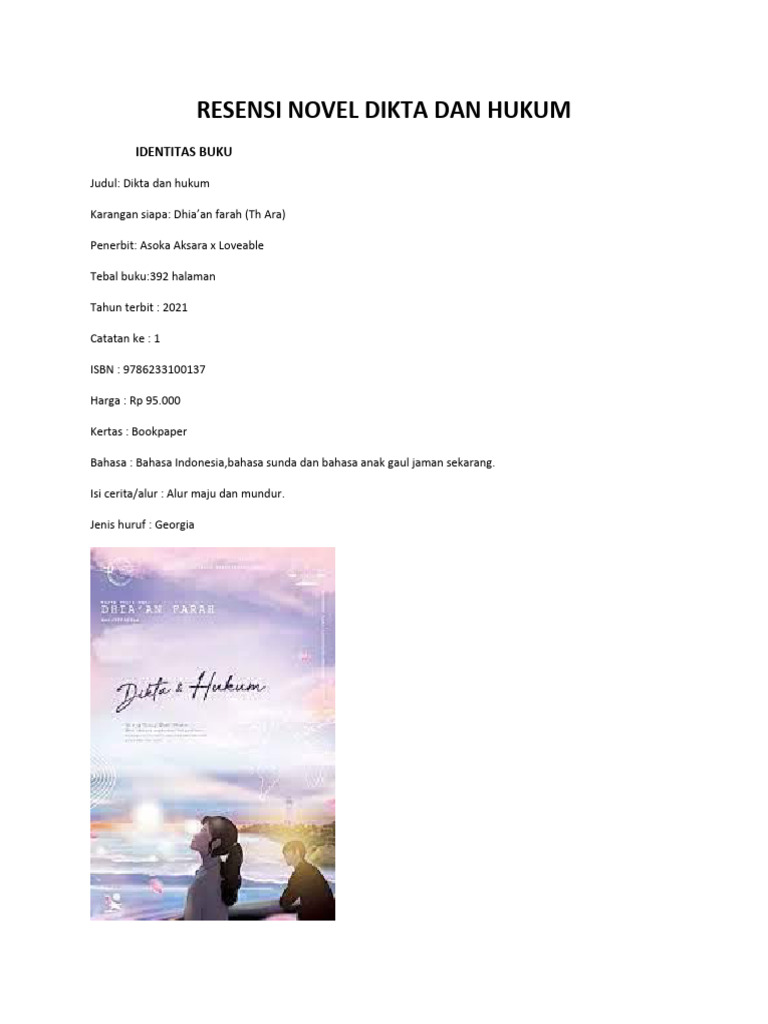 Resensi Novel Dikta Dan Hukum | PDF | Fiksi Misteri, Thriller, & Kejahatan