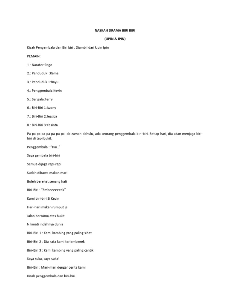 Naskah Drama Biri Biri | PDF