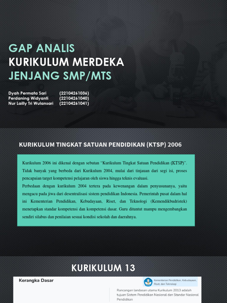 Gap Analisis Kurikulum Merdeka SMP | PDF