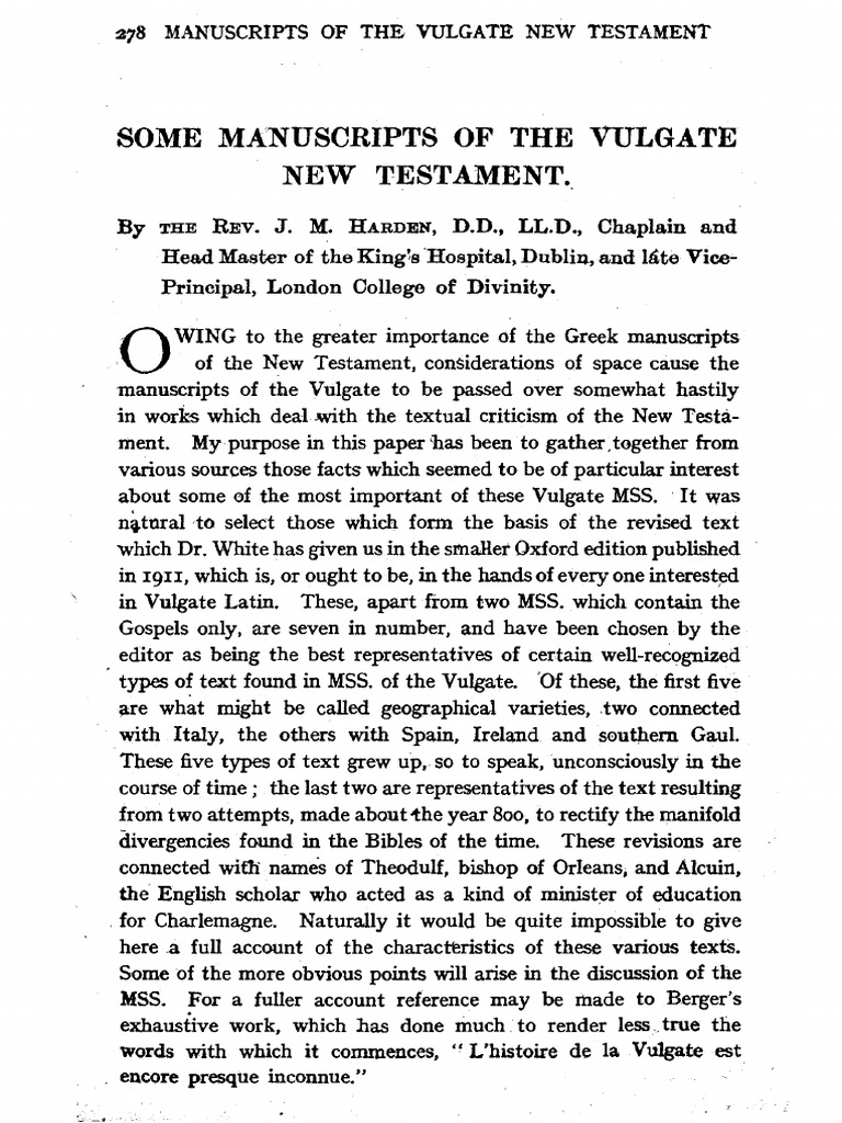 Some Manuscripts of The Vulgate New Testament | PDF | Ancient ...