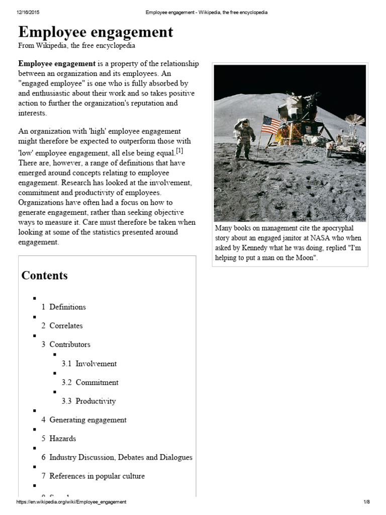 Employee Engagement - Wikipedia, The Free Encyclopedia | PDF ...