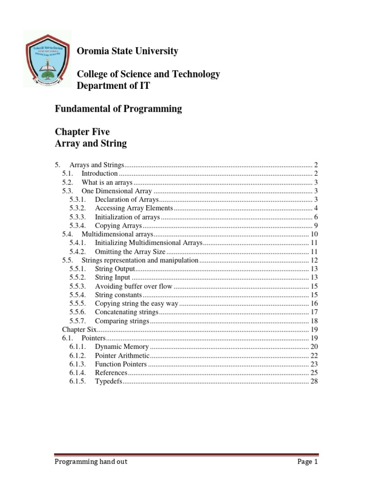 Chapter 5 - Arrays and String and Ch6-Pointers | PDF | Pointer ... Chapter 5 - Arrays and String and Ch6-Pointers | PDF | Pointer ...
