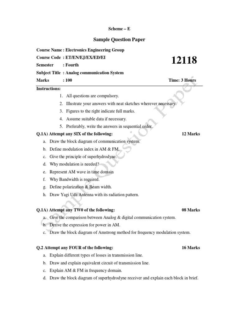 Analog Communication System Pdf Frequency Modulation Antenna Radio