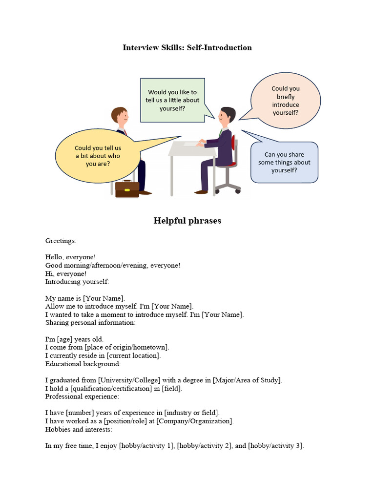 Self-Introduction Worksheet | PDF | Cognition | Behavior Modification