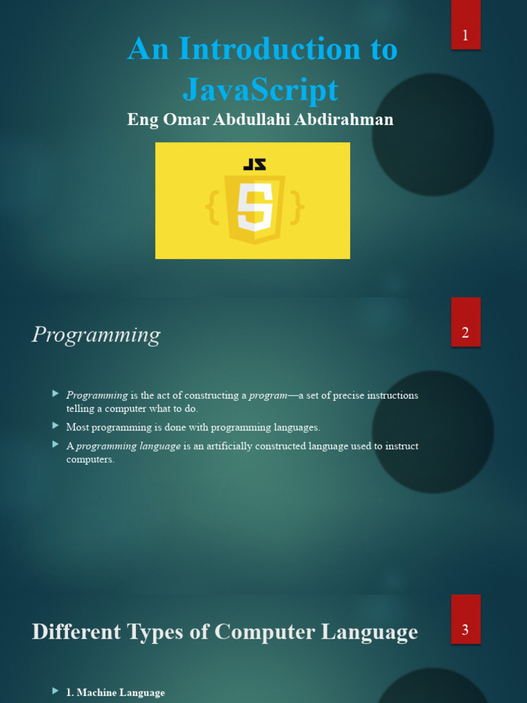 An Introduction To JavaScript - 1 | PDF | Java Script | Information ... An Introduction To JavaScript - 1 | PDF | Java Script | Information ...