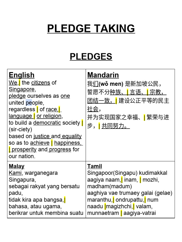 Pledge Taking | Download Free PDF | Languages Of Southeast Asia | Asia