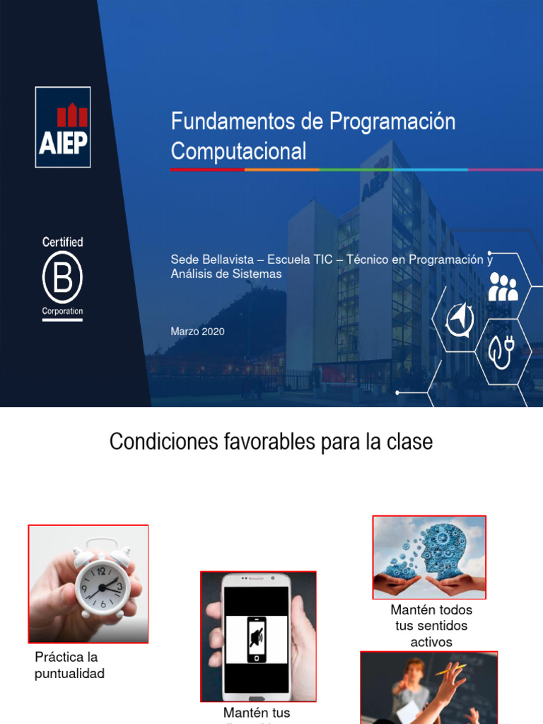 Fundamentos de Programación Computacional - Primera Clase TIC 2020-1 ...