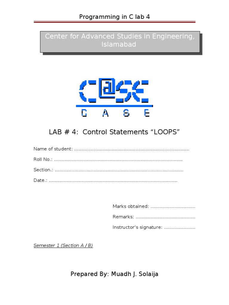 Lab 4 Pdf Control Flow Computer Programming 
