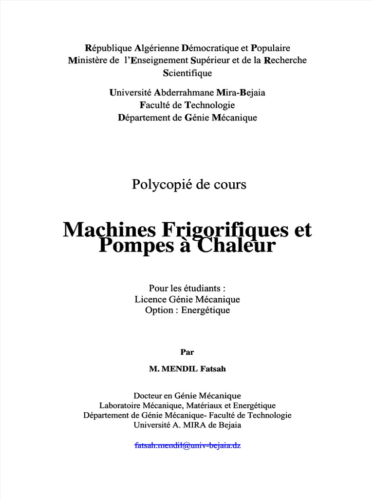 Cours Pompe À Chaleur | PDF
