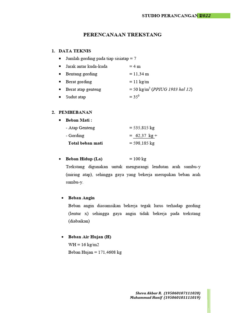 Perencanaan dan Desain Trekstang | PDF