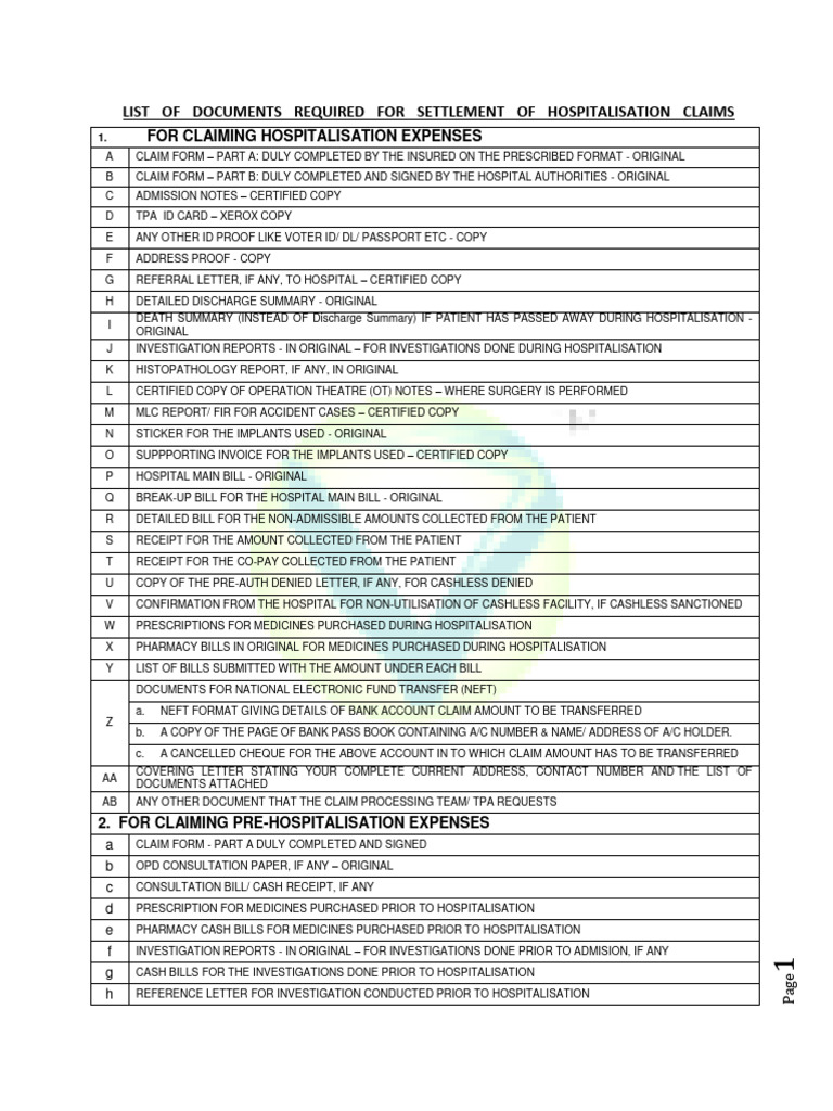 GMC Reimbursement Claim Form GMI | PDF | Insurance | Hospital