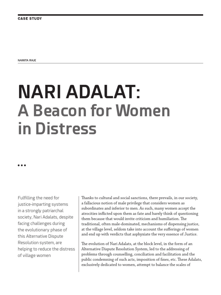Article 3 Nari Adalat A Beacon For Women in Distress | PDF | Alternative Dispute Resolution ...