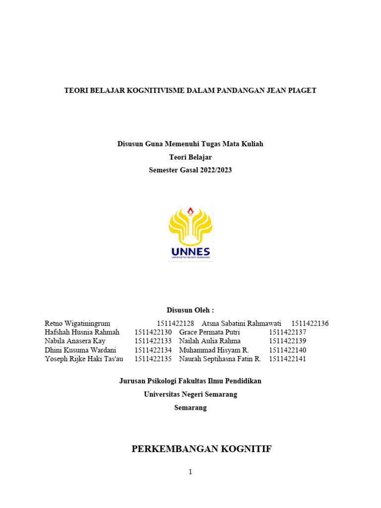Diskusi - Kelompok 2 - Topik Teori Perkembangan Piaget | PDF | Karier & Perkembangan | Kesehatan ...