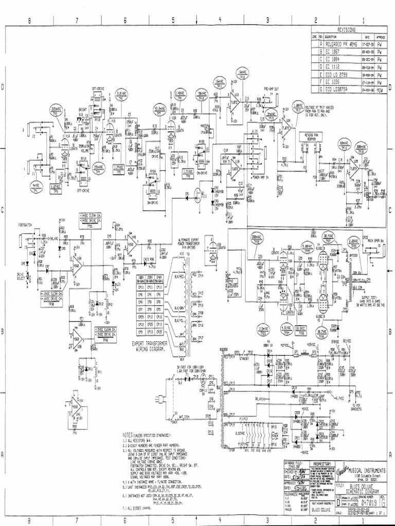 Fender Blues Deluxe Schematic Diagram Fender Deluxe Reverb W