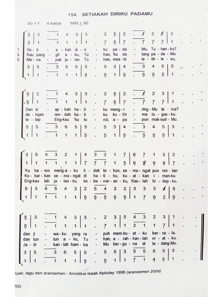 PKJ 154 Setiakah Diriku Padamu | PDF