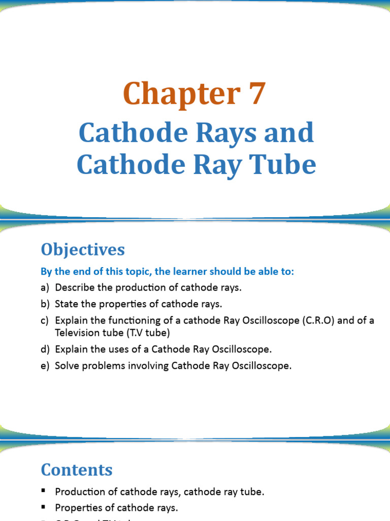 37 Cathode Rays and Cathode Ray Tube | PDF | Cathode | Vacuum Tube