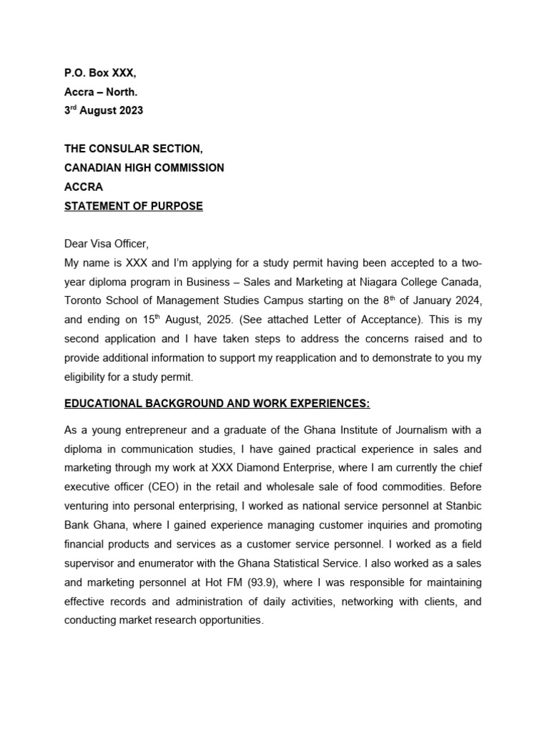 Statement of Purpose | PDF | Sales | Marketing