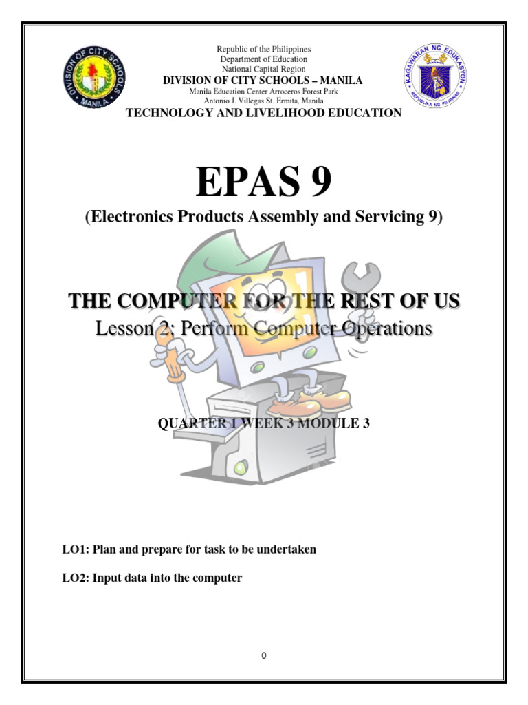 EPAS 9 - Q1 - W3 - Mod3 | PDF | Input/Output | Computer Hardware