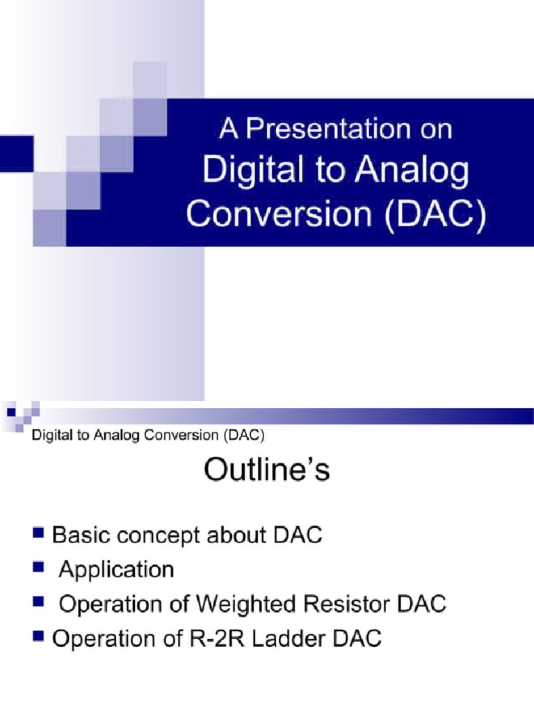 Digital To Analogue Conversion | PDF