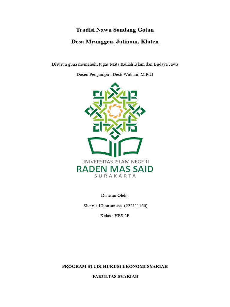 Tradisi Nawu Sendang Gotan | PDF