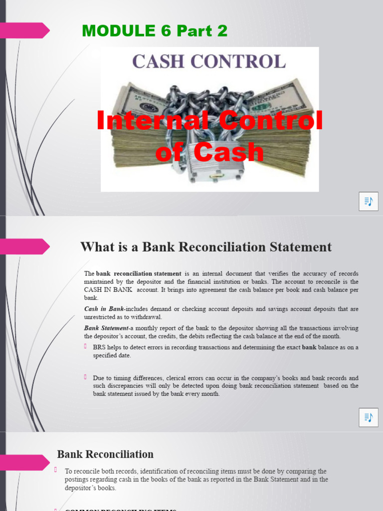 Module 6 Part 2 Internal Control | Download Free PDF | Deposit Account ...