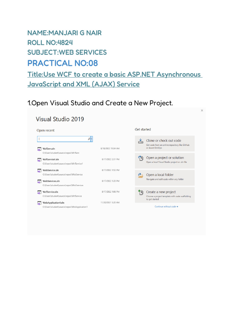 Manjari G Nair (WS - Pract - 08) | PDF | J Query | World Wide Web