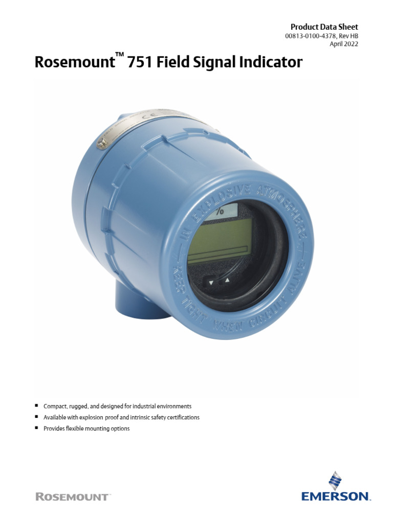 Product Data Sheet Rosemount 751 Field Signal Indicator en 73690 | PDF ...