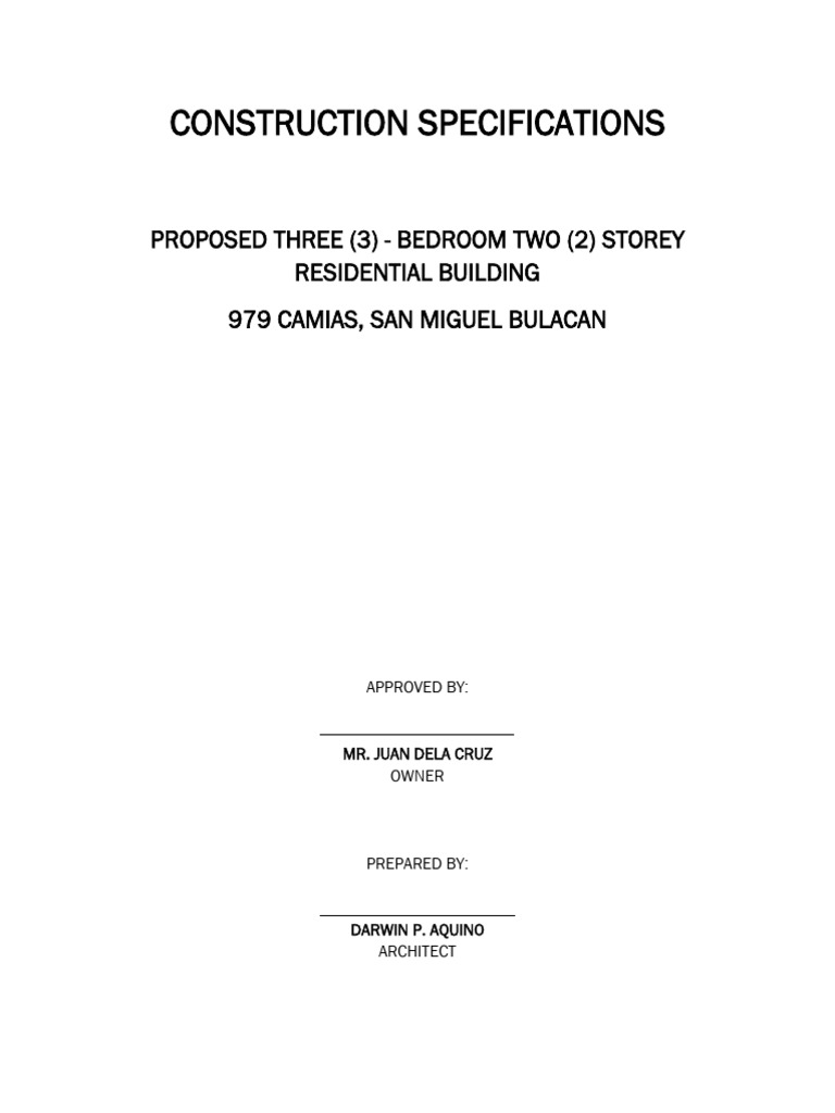 Construction Specifications | Download Free PDF | Framing (Construction ...