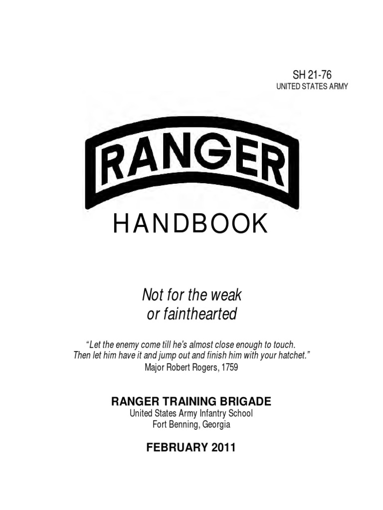 US Army Ranger Handbook 2011 Edition | Download Free PDF | United ...