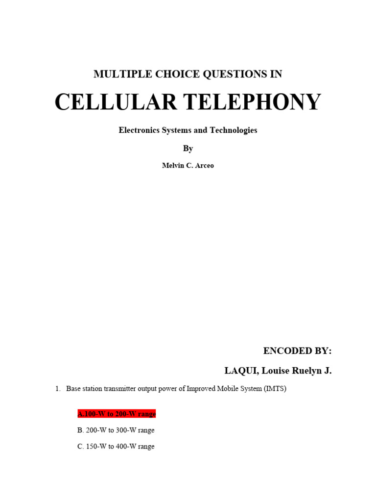 Cellular Telephony | PDF | Cellular Network | Mobile Phones