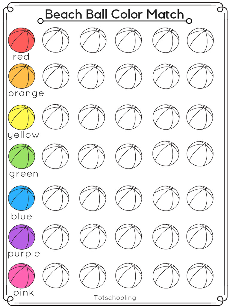 Free - Beach Ball Color Matching | PDF