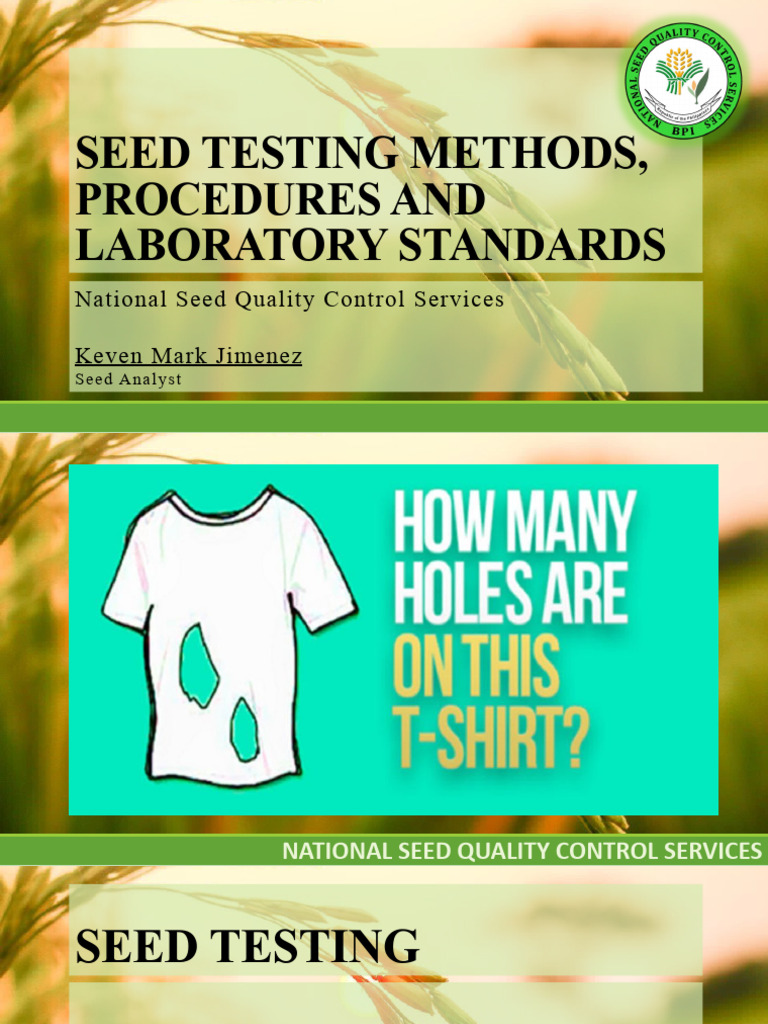 Seed Testing Methods and Standards | PDF | Seed | Germination