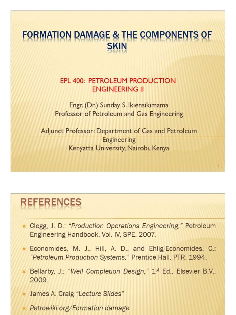 Formation Damage and The Components of Skin | PDF | Petroleum Reservoir | Permeability (Earth ...