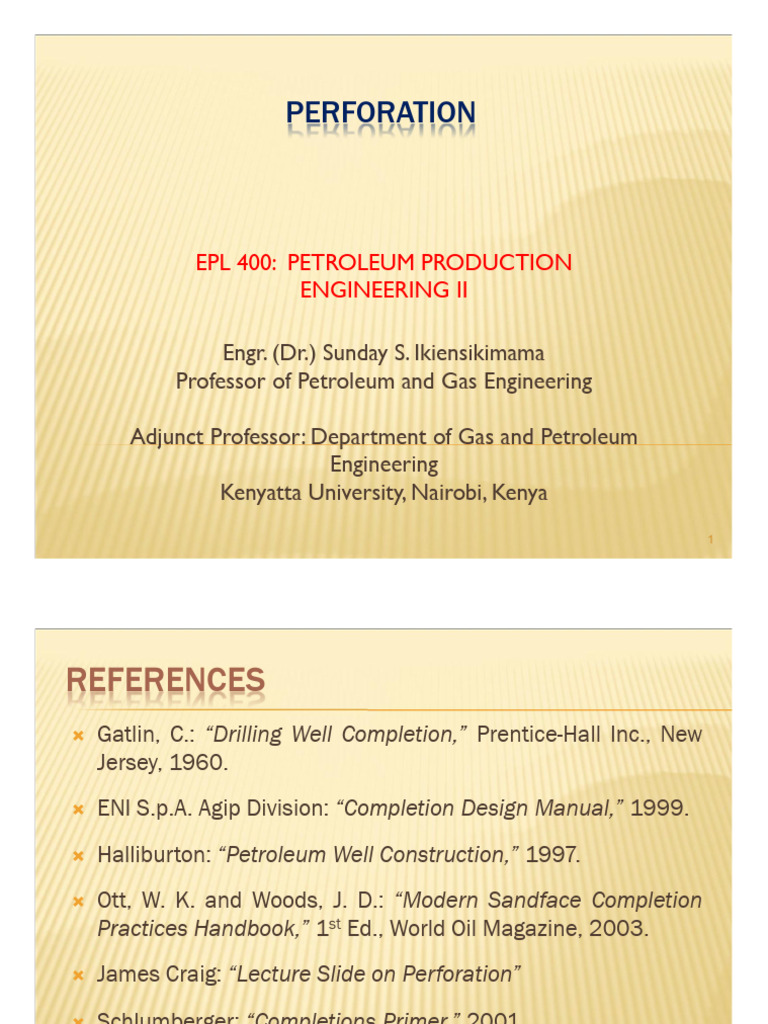 Perforation Pdf Casing Borehole Porosity