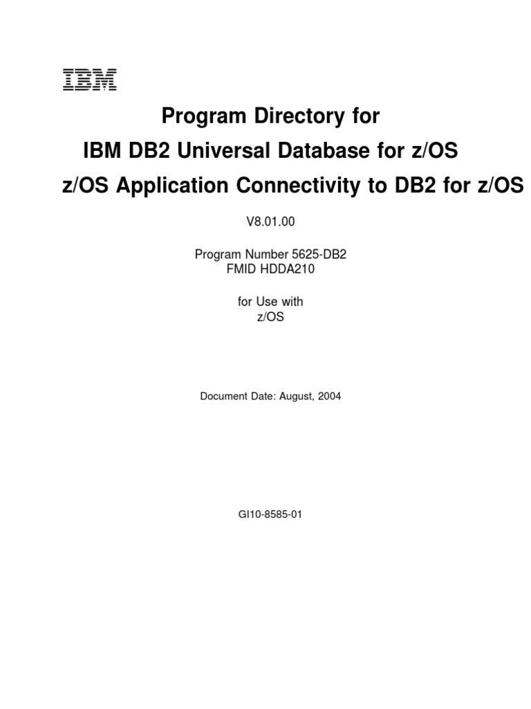Db2 Udb For Zos V8 Application Connectivity Program Directories Pdf Ibm Db2 Library 5675