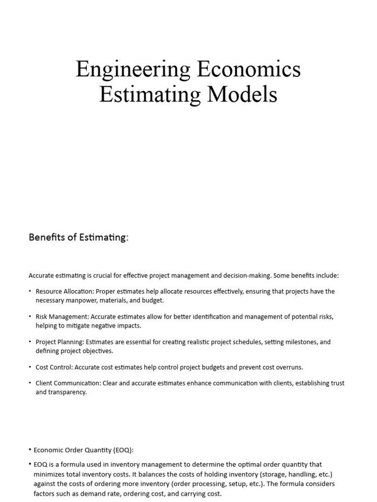 Estimation Models | PDF | Internal Rate Of Return | Net Present Value