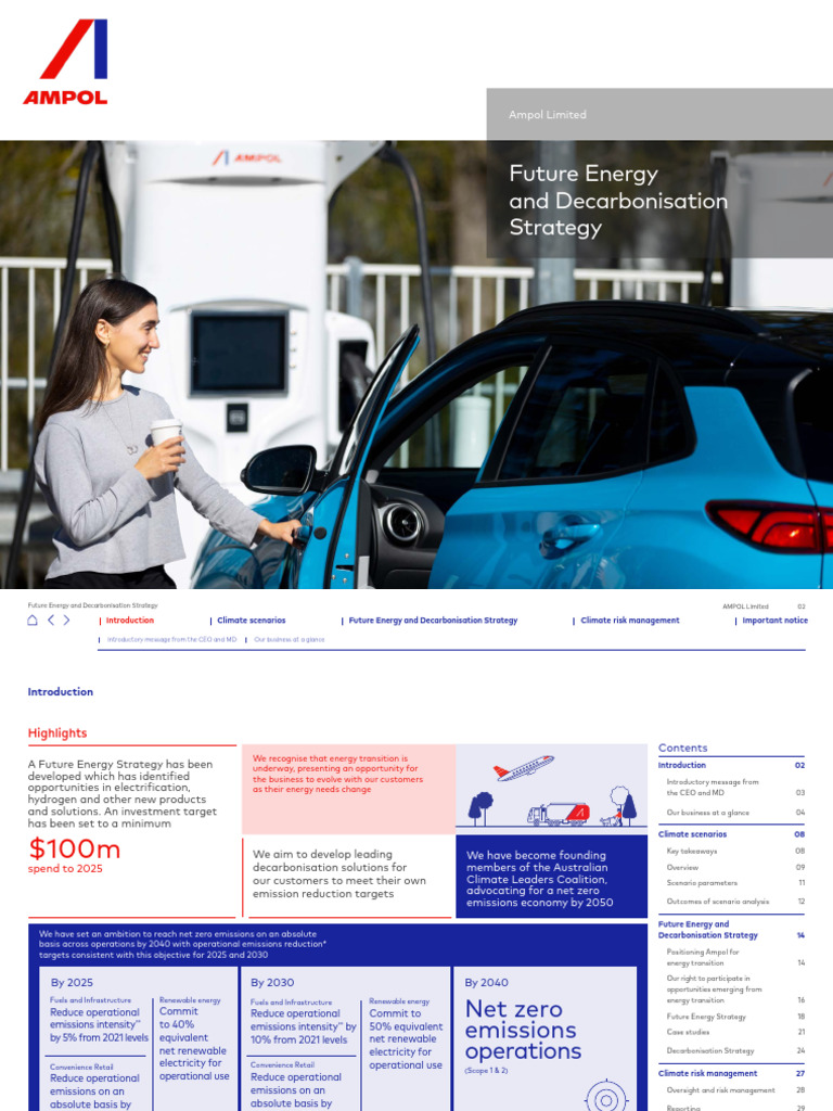 Ampol Future Energy and Decarbonisation Strategy Final | PDF | Climate ...