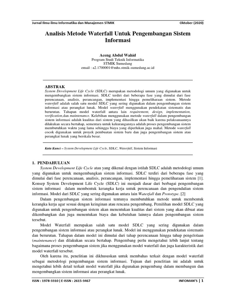 Analisis Metode Waterfall dalam SDLC | PDF | Seni