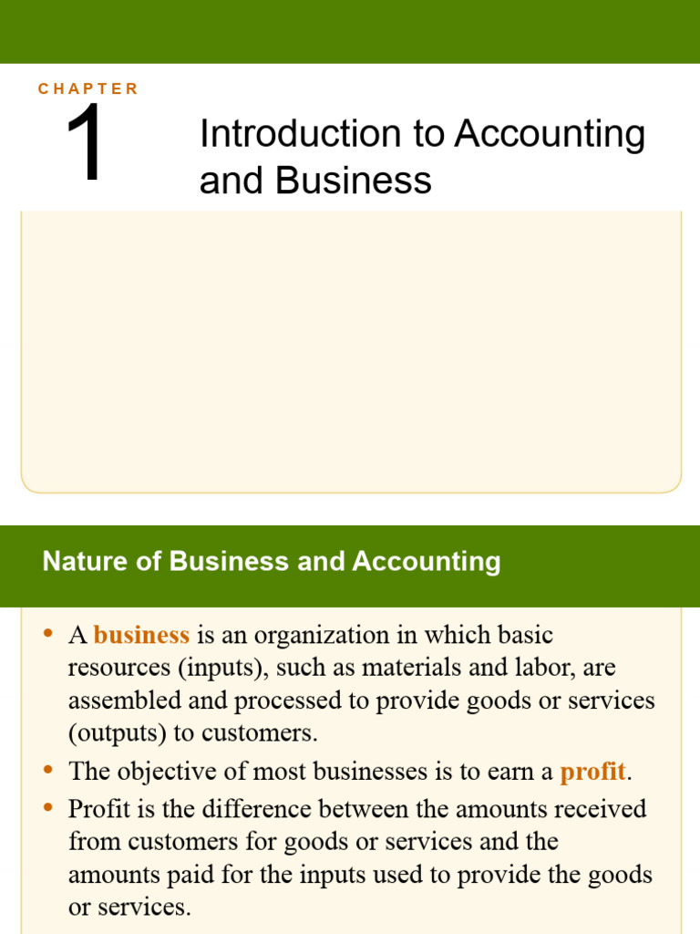 Chap 01-Introduction To Accounting | PDF | Equity (Finance) | Balance Sheet