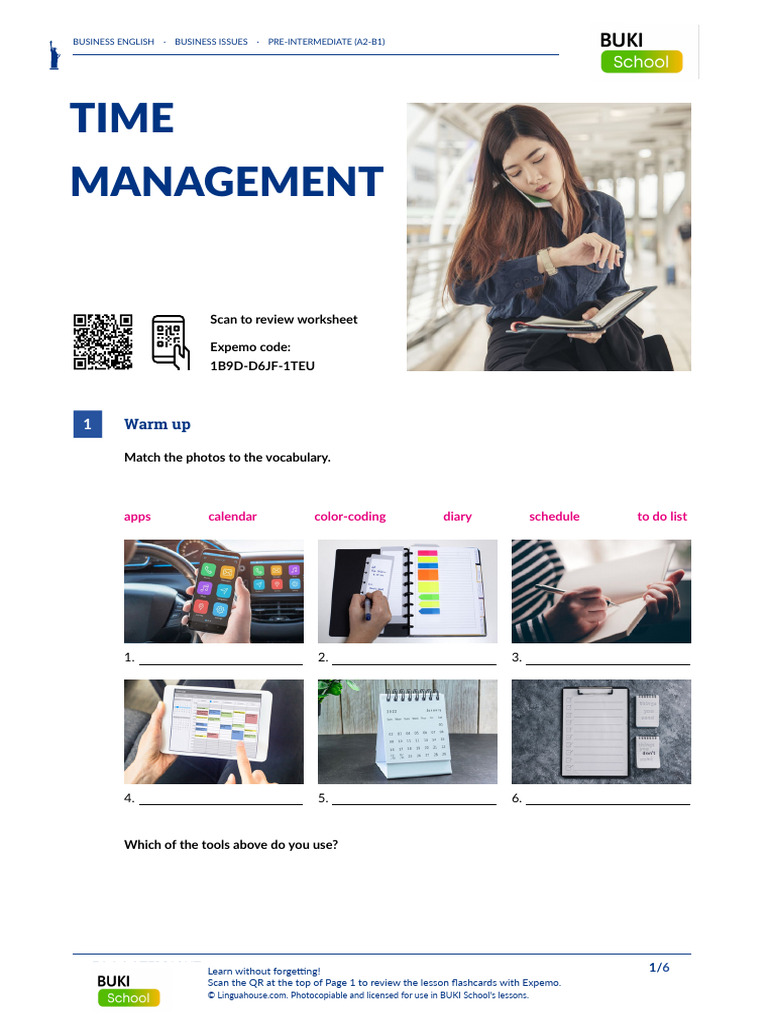 Time Management American English Student | PDF | Goal | Time Management