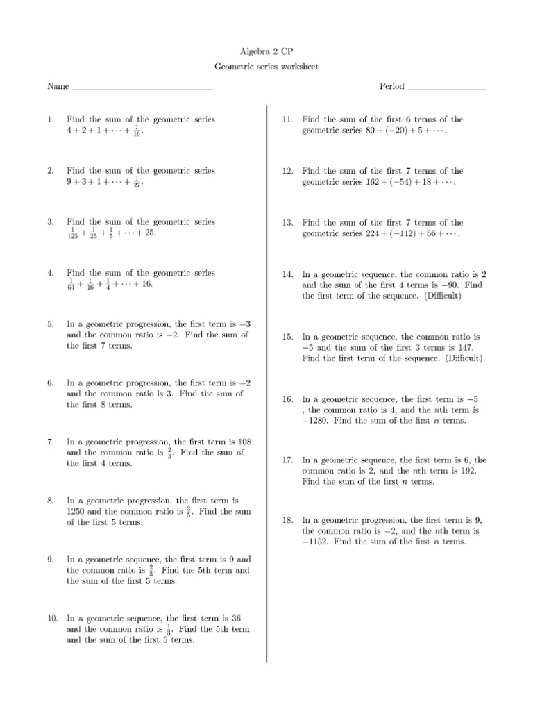 Geometric Series | PDF