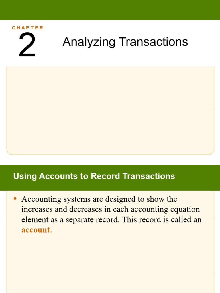 Chap 02-Analyzing Transactions | PDF | Debits And Credits | Financial ...