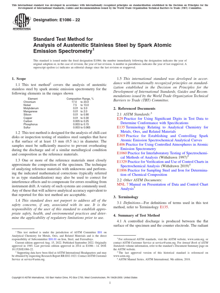 Astm E1086-22 | PDF | Steel | Stainless Steel