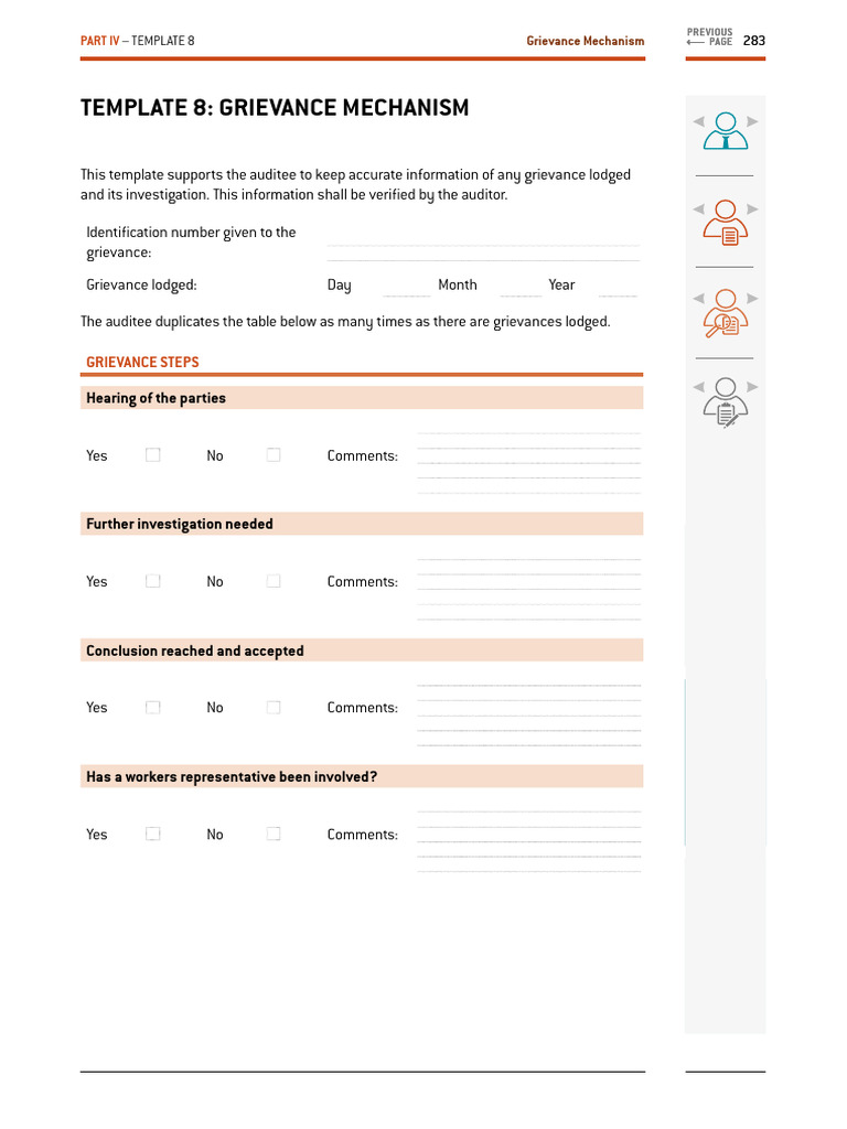 BSCI MANUAL 2.0 en Template 8 Grievance Mechanism | PDF