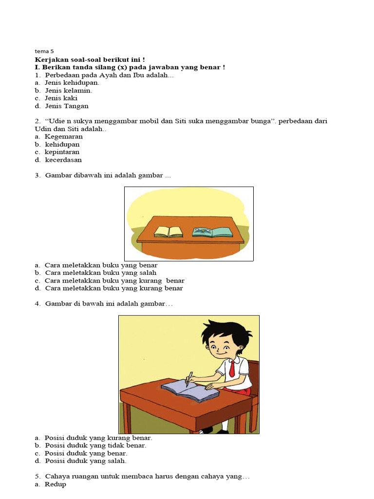 30+ Contoh Soal UTS PTS Untuk Kelas 1 - End | PDF | Griya & Taman
