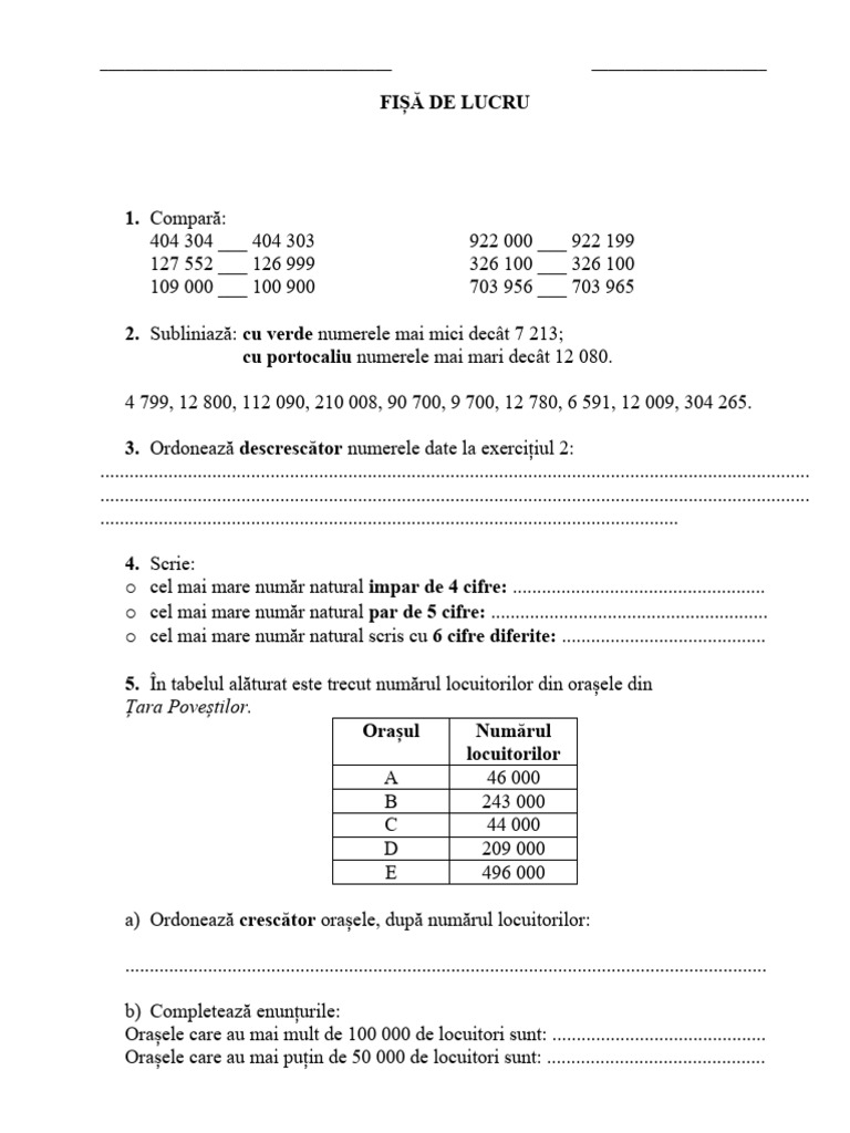 Numerele Naturale 01000000 | PDF