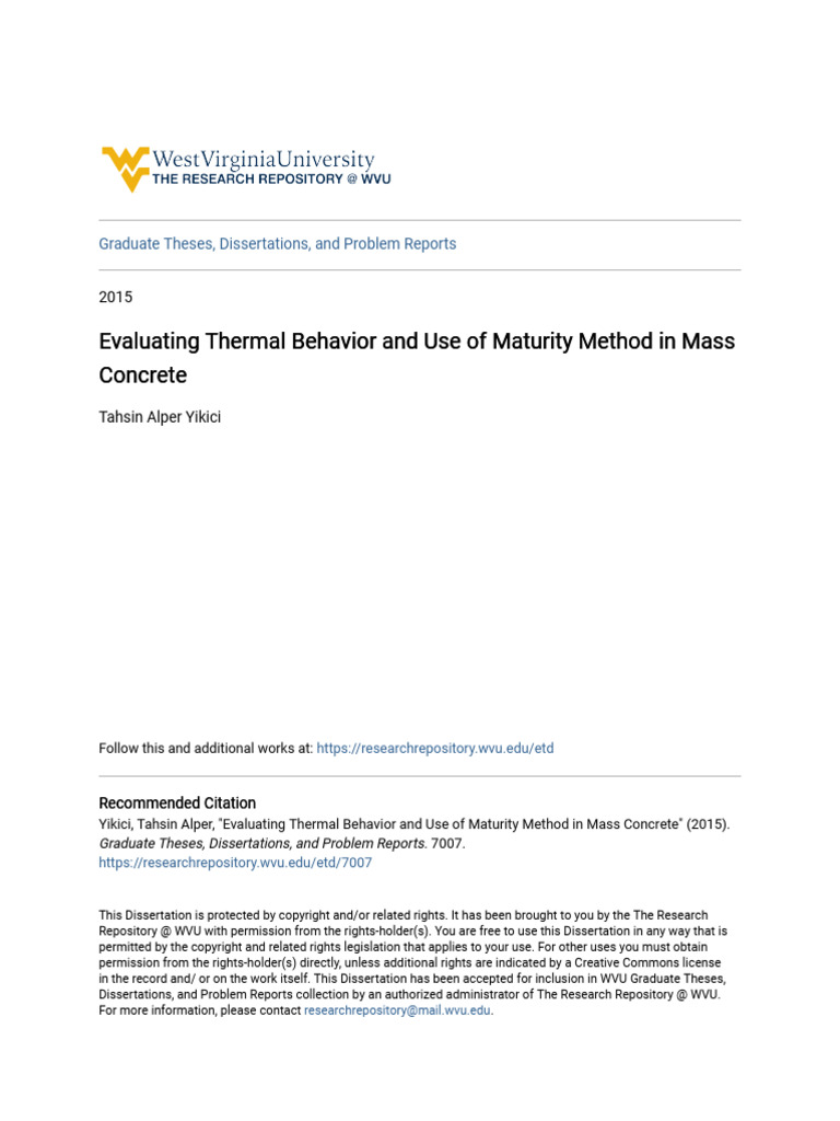 Evaluating Thermal Behavior and Use of Maturity Method in Mass Co | PDF ...