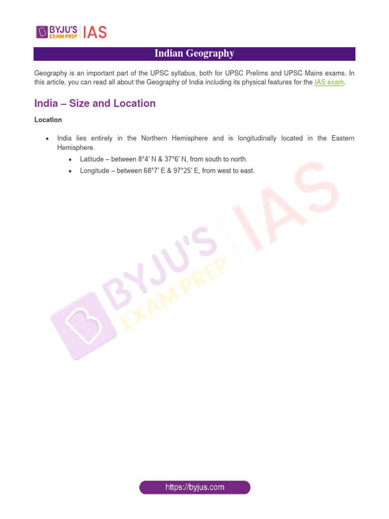 Indian Geography UPSC Notes | PDF | Himalayas | Desert