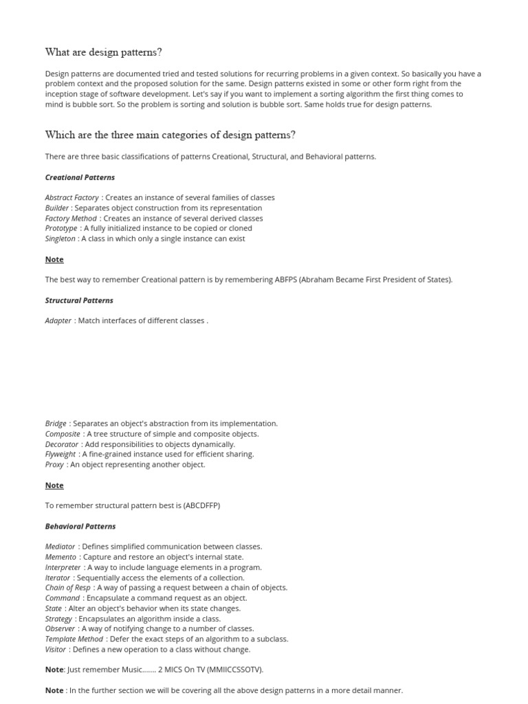 Design Pattern Download Free Pdf Class Computer Programming Method Computer Programming