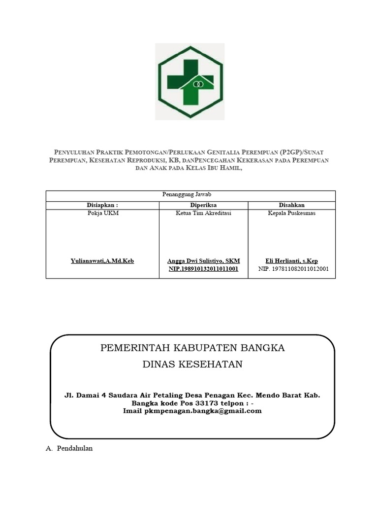 KAK Kegiatan Penyuluhan P2GP, Kespro DLL | PDF | Ilmu Sosial | Kesehatan Holistik